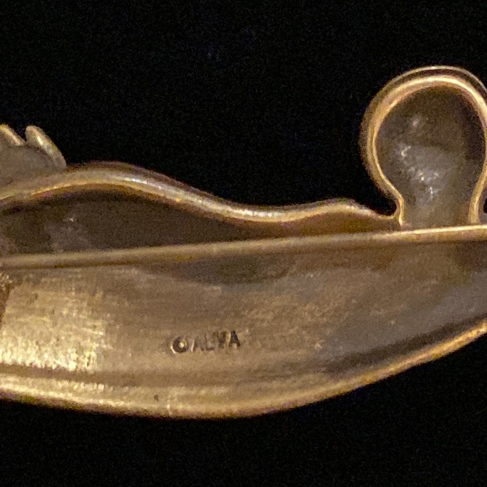 Vintage Alva Roman Gold Tone Pin - Gem